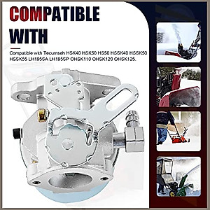 QAZAKY Adjustable Carburetor Compatible with Tecumseh 632107 632378 632536 640084 640105 640299 632107A 632378A 640084A 640084B 640299A 640299B 3.5HP 4HP 5HP HS50 LH195SP OHSK110 OHSK120 OHSK125 Carb