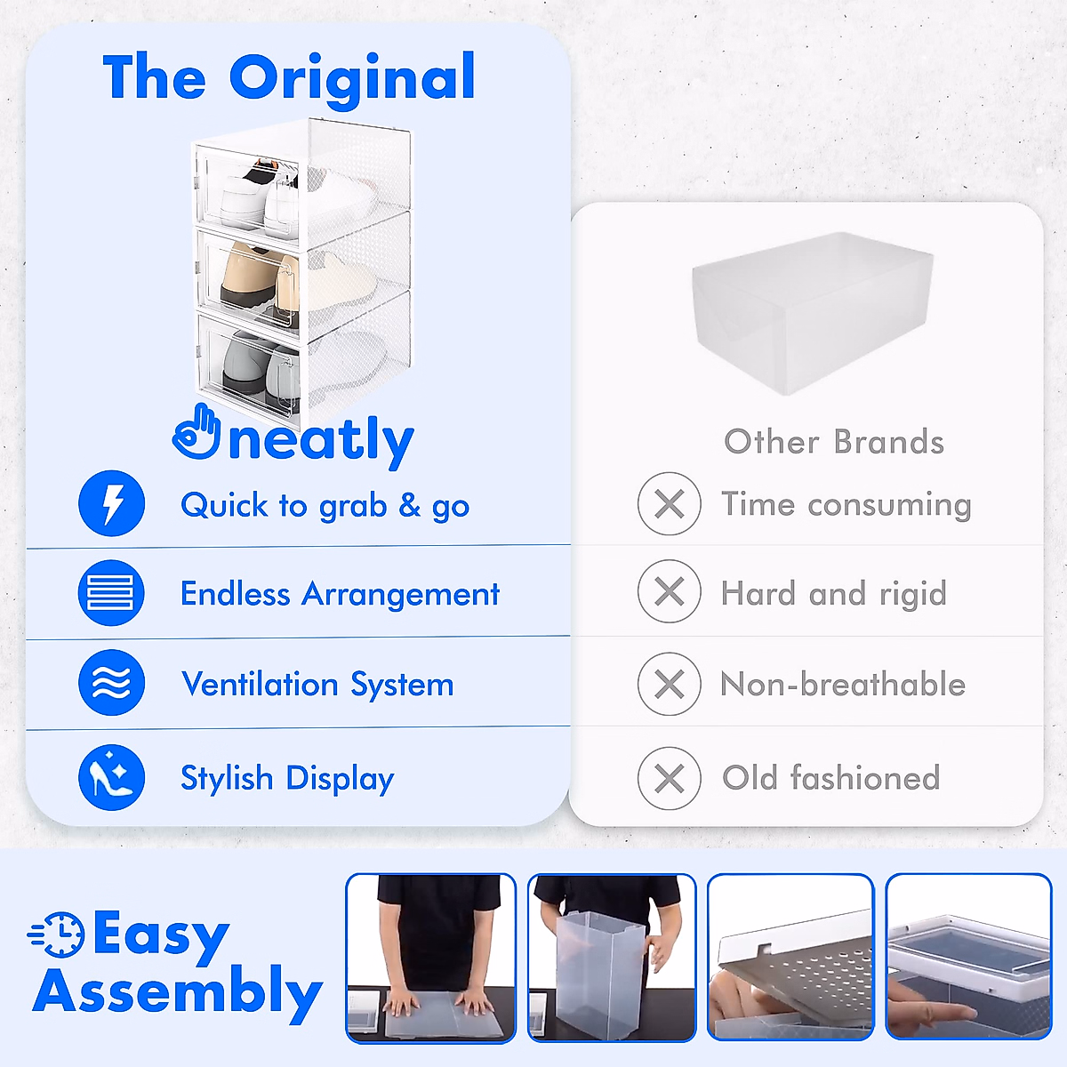 32 Pack Shoe Boxes Clear Plastic Stackable, Shoe Organizer For Closet, Hat Organizer Closet Shoe Organizer Shoe Box, Shoe Storage Boxes Plastic Shoe Boxes With lids, Clear Shoe Boxes Stackable