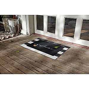 AAZZKANG Welcome Mat Door Mats Outdoor with Non Slip Rubber Backing Durable Front Door Mat Easy to Clean Indoor Doormat for Entrance,High Traffic Areas,Patio Black