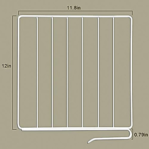 Urban Deco Shelf Dividers for Closet Organization - Wire Closet Shelving Sturdy Closet Shelf Organizer Steel Closet Dividers Linen Closet Organizer - White Coated Wire Shelf Organizer - Pack of 8