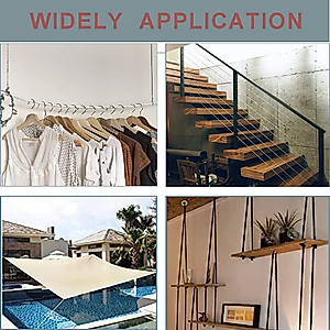 Ayunwei 5 Pcs 316 Stainless Steel Long Shoulder Eye Bolts Heavy Duty Threaded Eyebolts with Nuts (M6)