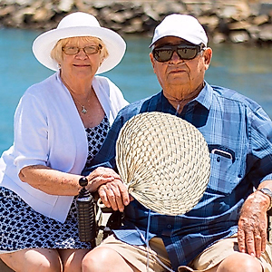 Handmade Folding Fan Chinese Style Handmade Fan Natural Hand Weaving Fan Blades Portable Cooling Fan for Camping Hiking Handheld Fan (Color : Natural)