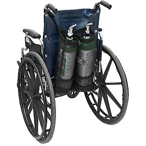 MHKGIOA Double Oxygen Cylinder Bag - Wheelchair Oxygen Tank Bag for D and E Cylinders Bottle - Oxygen Backpack Holder for Wheelchair & Walker