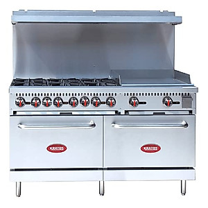 Kratos 29Y-046-LP 60" Gas Range, 6 Burners, 280,000 BTU Output, 24" Griddle, Liquid Propane Gas