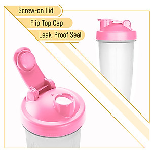 Mr. Pen- Shaker Bottles for Protein Mixes with Twist Cap, 28 oz, Pink Protein Shaker Bottle with Wire Whisk Ball, Mixer Bottle, Protein Shake Bottles, Protein Bottle, Protein Shake Bottle