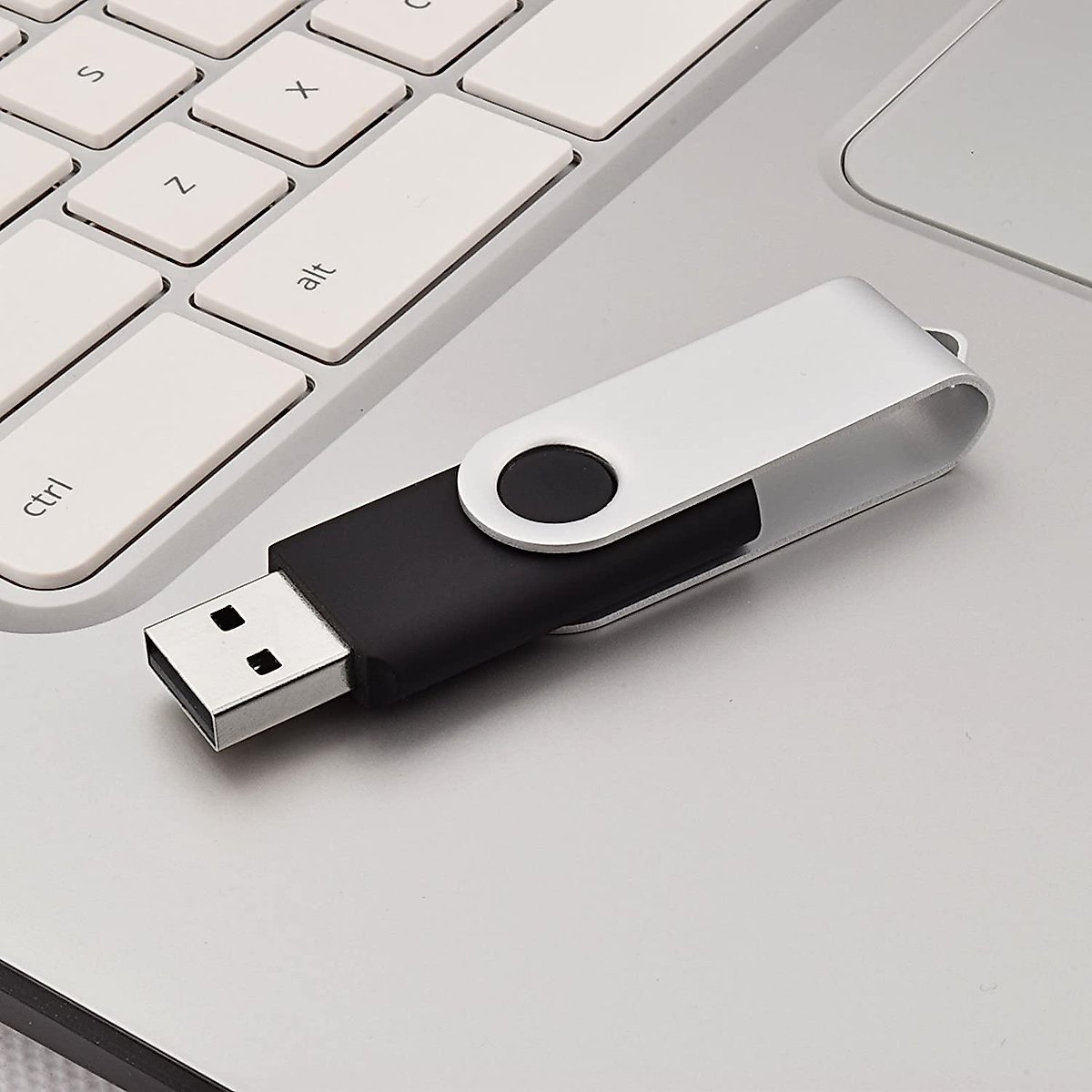 JUANWE 64GB USB Flash Drives 2 Pack Thumb Drives USB 2.0 Jump Drive Swivel USB Memory Stick Keychain Design, with LED Indicator, Black