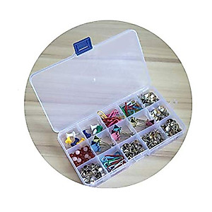 WOIWO Plastic Jewelry Box Organizer Storage Container with Adjustable Divider Removable Grid Compartment (15 Grids)