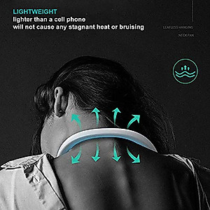 Personal Fans Portable, Upgraded Small Fan Necklace Rechargeable 1800Mah, Bladeless USB Fan Around Your Neck, Wearable Hands Free Sport Fan Quiet, 3-speed 6-hour Battery Life for Travel Sports Carry