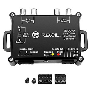 Recoil LOCD Active 2-Channel Line Output Converter Line Driver 2-in-1, 10V Line Output Signal with Auto Sense Remote Turn-on