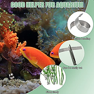 SAVITA 50pcs Aquarium Plant Weights Anchors, Bendable Plant Anchors Aquarium Over Weight Reinforced Metal Aquatic Plant Weights for Live Plants in Fish Tank Ponds to Avoid Floating