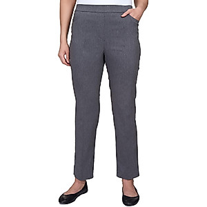 Alfred Dunner Women's Allure Slimming Missy Stretch Pants-Modern Fit, Grey, 10