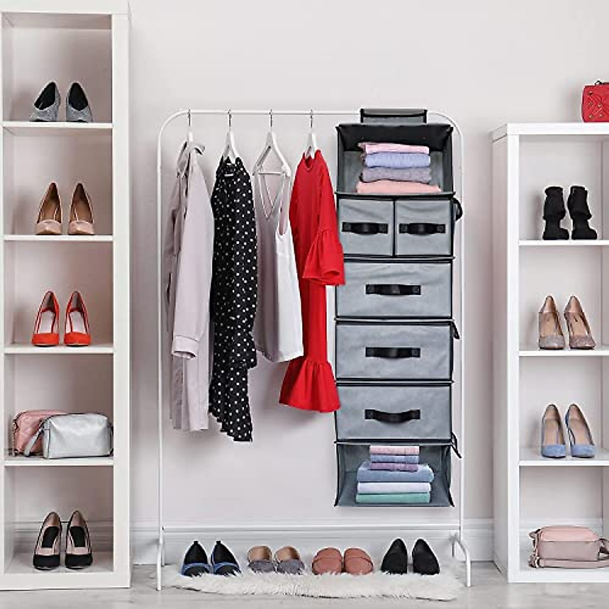 Haning Closet Organizer - Declutter Your Dresser & Wardrobe with This Sturdy, Multi-Compartment Storage Solution - Keep Your Clothes Fresh & Accessible