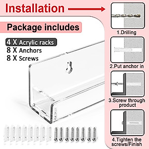 Vowcarol Clear Paint Organizer Wall-Mount, Miniature Paint Holder, Paint Rack Organizer, Craft Paint Organizer Rack