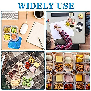 Gddochn 10 Pack Snack Bento Boxes,4-Compartment Lunch Containers,Reusable Food container with Lid for Travel,School,Work,Kids Adults
