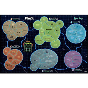 USAopoly, Inc. Risk Rick and Morty Risk Game | Based on The Popular Adult Swim TV Show Rick & Morty | Official Rick and Morty Merchandise | Classic Risk Board Game Themed for Rick Morty Series