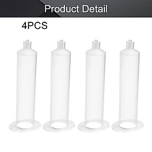 Utoolmart Air Distribution Tube, Adhesive Syringes Tube Sleeve, Glue Liquid Cartridge Dispensing Syringe Barrel, 30cc Plastic Syringe Dispensing, with Piston, Transparent, 4 Pcs