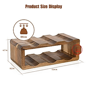 Jotboom Wine Rack Countertop 14-Bottle Wine Rack Wood Wine Bottle Holder Stand Free Standing 4-Tier Wine Storage Wine Shelf Organizer Perfect for Home Décor Bar Gifts