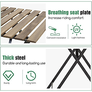 BLKMTY Patio Bistro Set 3-Piece Outdoor Patio Furniture Sets Folding Table and Chairs Wood Bistro Set Balcony Cafe Table Square Patio Table Chair for Porch, Garden, Backyard, Chestnut Brown