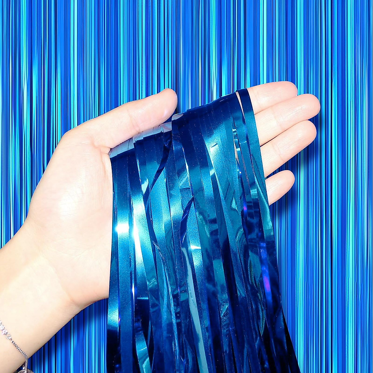 JVIGUE 3 Pack Orange Black Foil Curtains Metallic Fringe Curtains Shimmer Curtain Photo Backdrop for Halloween Christmas Birthday Party Wedding Decorations Streamers