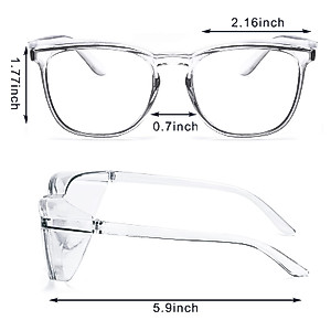 REAVEE Safety Glasses Anti Fog Nurse Goggles Blue Light Blocking Fashionable for Women Men Anti Scratch Eye Protection,Clear