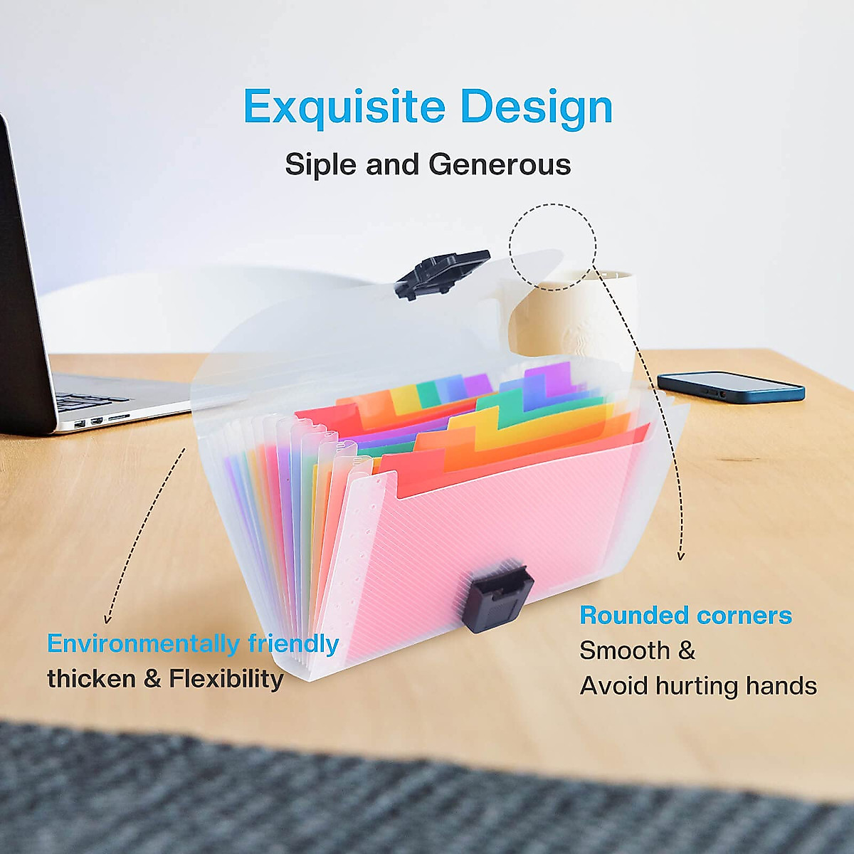 REEMTOO Accordian File Organizer, Coupon Organizer, Folder Organizer Mini Organizer Wallet for Coupons, Receipts, Cash, Tax Item or Changes,7x4.5 in 13 Pockets with Tabs Check Case(Caise)