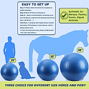 Horse Balls for Play, 30 Inch Mega Ball Toys for Horses to Play with Cover, Extra Large Training Soccer