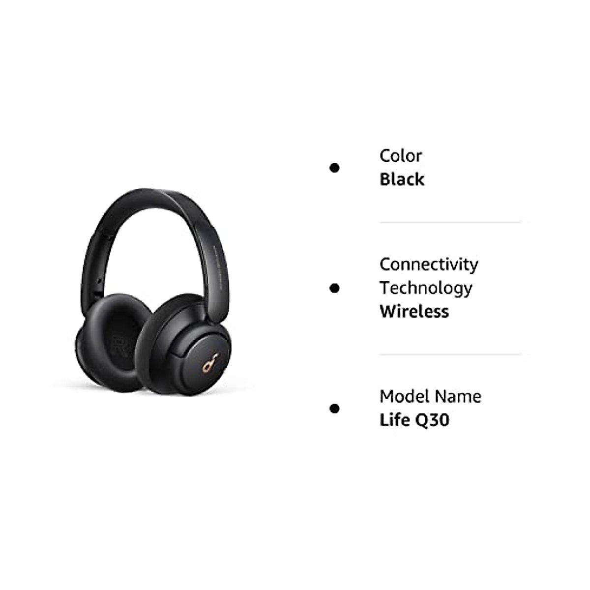 Soundcore by Anker Life Q30 Hybrid Active Noise Cancelling Headphones with Multiple Modes, Hi-Res Sound, Custom EQ via App, 40H Playtime, Comfortable Fit,Connect to 2 Devices (Renewed)