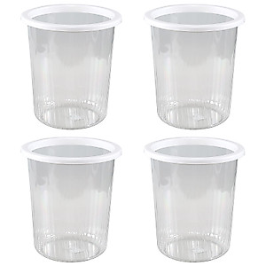 Morcte 4-Pack Acrylic Clear Round Wastebasket, 2.6 Gallon Plastic Small Trash Can for Bathroom, Home, Office