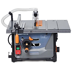 Table Saw 8.5 Inch, Portable Jobsite Table Saw With Stand & Clean Cover, 15A, 5000RPM Clean Table Saws, Adjust 90° Cross Cut 0-45° Bevel Cut, Miter Saw Table Low Noise for Woodworking, Metal