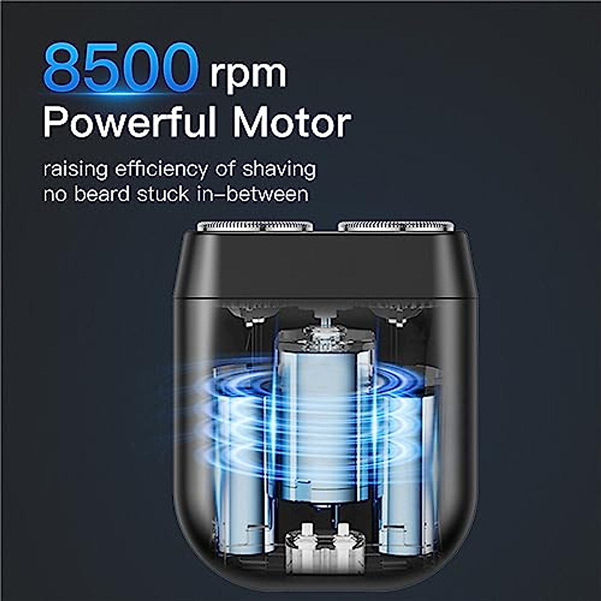 Founouly Electric Razor for Men with PopUp Trimmer, 100% Waterproof, Rechargeable, Type-C Beard Face Shaver, Black