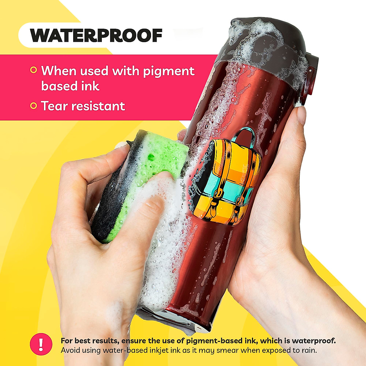 90% Clear Sticker Paper for Inkjet Printer (20 Sheets) - Glossy 8.5 x 11 - Printable Vinyl Sticker Paper for Cricut - Printable Sticker Paper - Transparent - Adhesive - Clear Sheets - Clear Labels