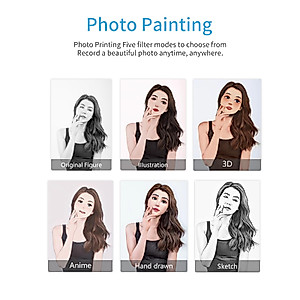 HXBER Mini Printer, Mini Pocket Thermal Instant Photo Printer Label Maker Machine BT Wireless Connect Compatible with Android or iOS APP Support Receipt Label Memo Sticker Notes Lists Scrapbook DIY