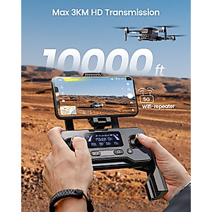 Holy Stone HS600 Drones with Camera for Adults 4K, FAA Remote ID Compliant, 2-Axis Gimbal & EIS Anti Shake, 3 Batteries 84-Min Flight Time, 10000 FT Range Transmission, 4K/30FPS, Drone Landing Pad