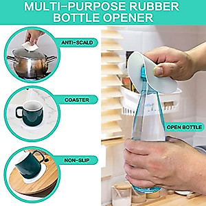 Jar Opener for Weak Hands, Jar Opener for Seniors Multi-Function Non Slip Rubber Jar Opener Gripper Pad Lid Twist Gripper, Jar Bottle Lid Can Opener Kit for Low Strength, Elderly