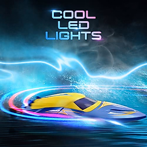 ALPHAREV Brushless RC Boat - R608 30+ MPH Fast Remote Control Boat for Pool & Lake, 2.4GHz RC Boats for Adults, RC Speed Boat with Brushless Motor, Summer Outdoor Water Toys Birthday Gifts for Boys