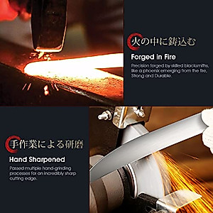 Huusk Cimitar Breaking Knife 12 inch, Curved Butcher Knife for Meat Cutting Sharp Brisket Knife Carving Knife Full Tang Meat Cleaver with Rosewood Handle for Meats Big Vegetables Christmas Gift