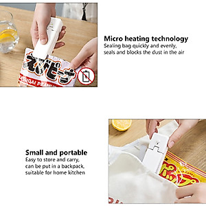 Portable Mini Bag Sealer, with Magnet USB Charging Plastic Bag Sealing Machine for Snacks Chips Fresh Storage Home Kitchen Use (White)