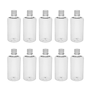 Aicosineg 10Pcs 500ml Plastic Container Lab Chemical Reagent Bottles 16.91oz Small Mouth Storage Bottles Plastic Sample Liquid Storage Containers Sealing Bottles with White Cap for Food Stores Clear