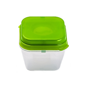 Fit & Fresh Salad Shaker Reusable Plastic Container with Dressing Dispenser and Ice Pack, Healthy Lunch Box Set, 4-Cup Capacity, BPA-Free