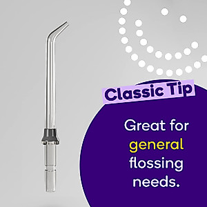 BURST Electric Water Flosser Replacement Tips (Classic/2 Pack) | for Fresh Breath & Healthy Gums | Plaque Removal Between Teeth, Braces & Dental Work