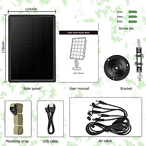 Trail Camera Solar Panel, VANBAR Solar Battery Charger Kit 12V 6V Output Solar Panel with 10000mAh Rechargeable Lithium Battery IP66 Waterproof for All Trail Hunting Camera