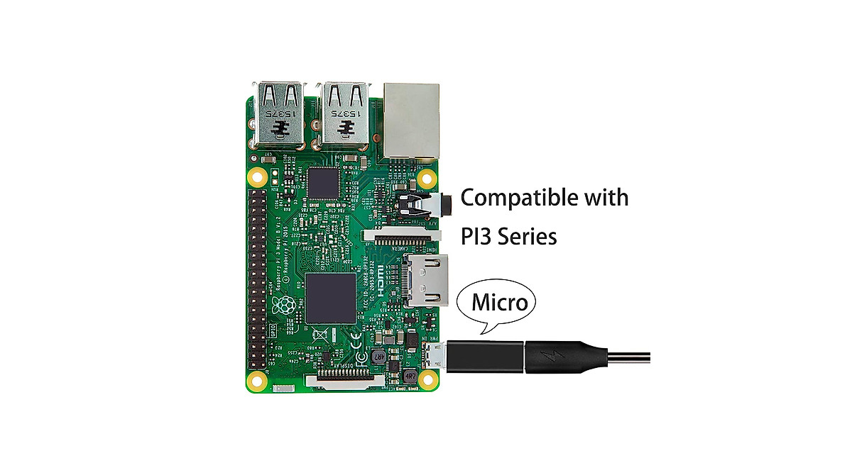 5V 3A Raspberry Pi Power Supply with On/Off Switch