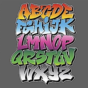 CuteDecals Graffiti Custom Name Wall Decal - Personalized Graffiti Name Art Decal - Unisex Wall Decor - Wall Decal for Nursery Bedroom Decoration (Mini Wide 15''x4'' Height)