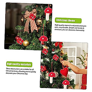 SAFIGLE 8pcs Wool Felt Pendant Crutches Ornament Mushroom Home Decor Mushroom Ornament Felt Christmas Ornaments Xmas Tree Pendants Felt Mushroom Xmas Themed Pendants Felt Xmas Ornaments