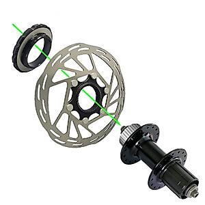 Disc Brake Rotor 160mm OD 44mm Hole Distance 6‑Bolt Central Lock Stainless Steel Bike Disc Brake Rotor, Mountain Bike Bicycle Rotors Modification Accessories