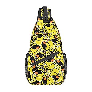 FBCAL Cute Duck Sling Backpack Multipurpose Chest Bag Hiking Travel Daypack Crossbody Shoulder Bag Outdoor Unisex