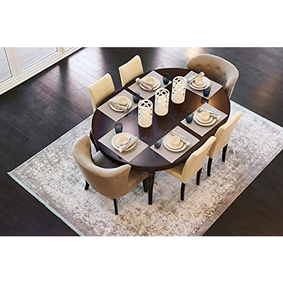 Unique Loom Traditional Classic Intricate Design with Distressed Vintage Detail, Area Rug, 10 ft x 13 ft, Light Blue/Ivory