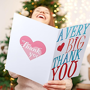 Jetec 9 Sets Big Thank You Cards with Envelope 14 x 22 Inch Large Giant Appreciation Card Oversize Greeting Card Jumbo Message Cards for Thanksgiving Christmas Teacher Nurse Week Wedding Gift