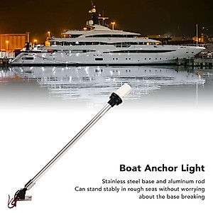 Boat Stern Light, 360 Degrees All Around Fold Down Pole Light, 3NM Visibility LED Navigation Light with 316 Stainless Steel Base for Marine, Fishing Boat, Yacht, Pontoon (22 inch)