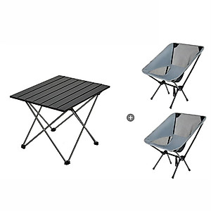 ZJDU Table and Chairs Set 2 Person - Outdoor Folding Table and Chairs Patio Furniture Sets, Portable Picnic Table with Folding Oxford Cloth Chairs,for Garden and Balcony,Hiking, and Travel,40×35×29cm